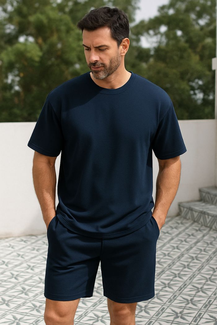 Plain Blue Men’s Cord Set
